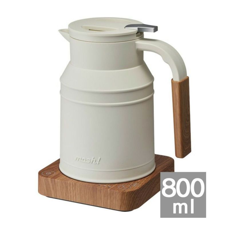 mosh!(モッシュ) 電気ケトル 0.8L 空焚き防止機能付き アイボリー M-EK 1IV